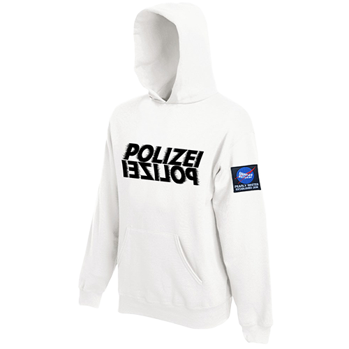 Polizei Hoodie V2 White – Pearly Whites Clothing
